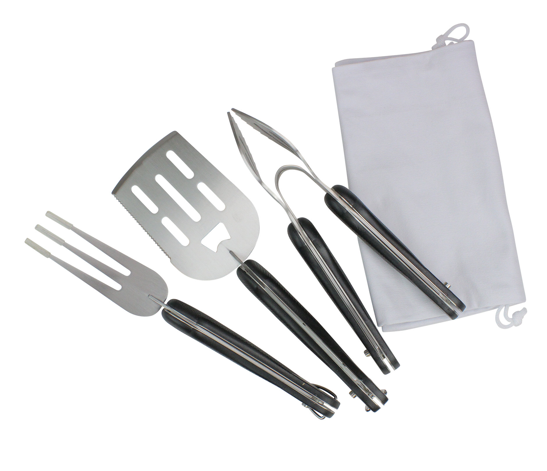 Northlight Seasonal Set of 3 Black and Silver Folding BBQ Tool Set 18 ...