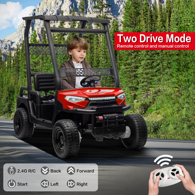 Modern Depo 24V 2 Seater Kids Ride On Car, 4Wd Golf Cart With Parent ...