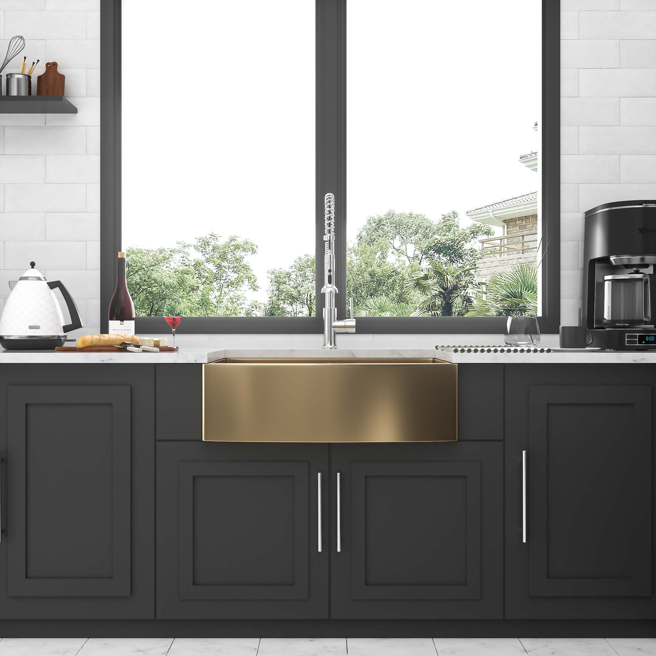 XINGHUAFEIXI 33 Gold Farmhouse Sink - 33 Inch Kitchen Sink Stainless ...