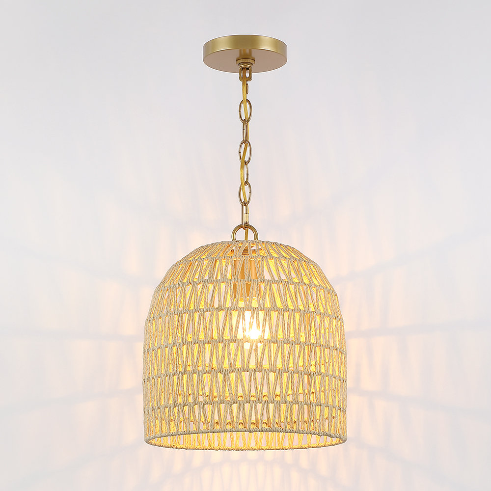 Bay Isle Home™ 1-light 12" Gold Bohemian Island Pendant Light With Dome ...