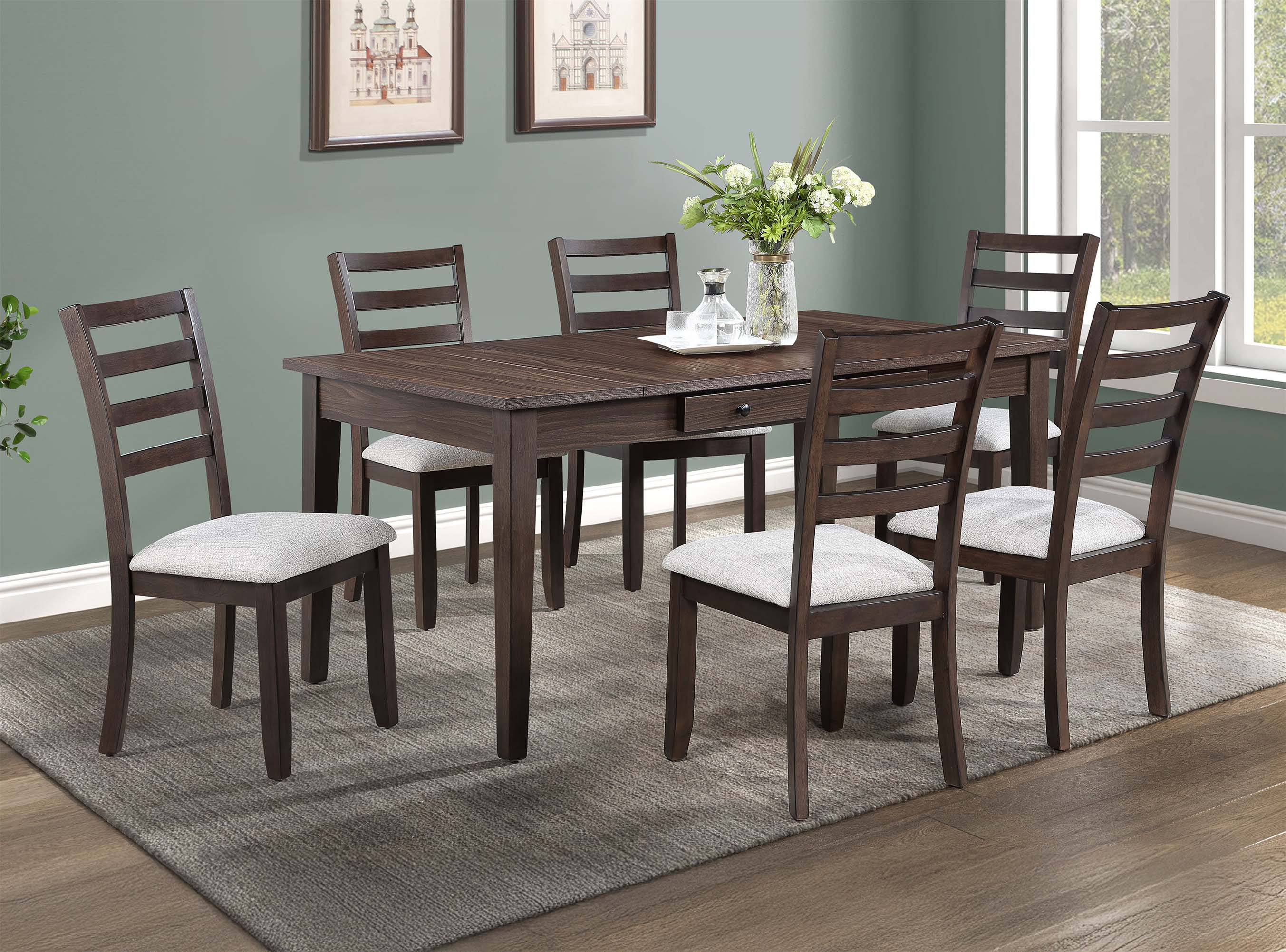 Lark Manor™ 2Pc Contemporary Rich Wood Beautifully Crafted Ladder-Back ...