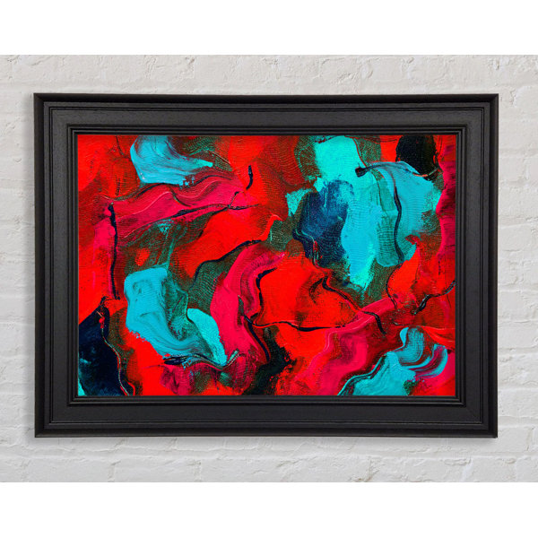 Ivy Bronx The Red And Blue Splodge Framed Print | Wayfair.co.uk