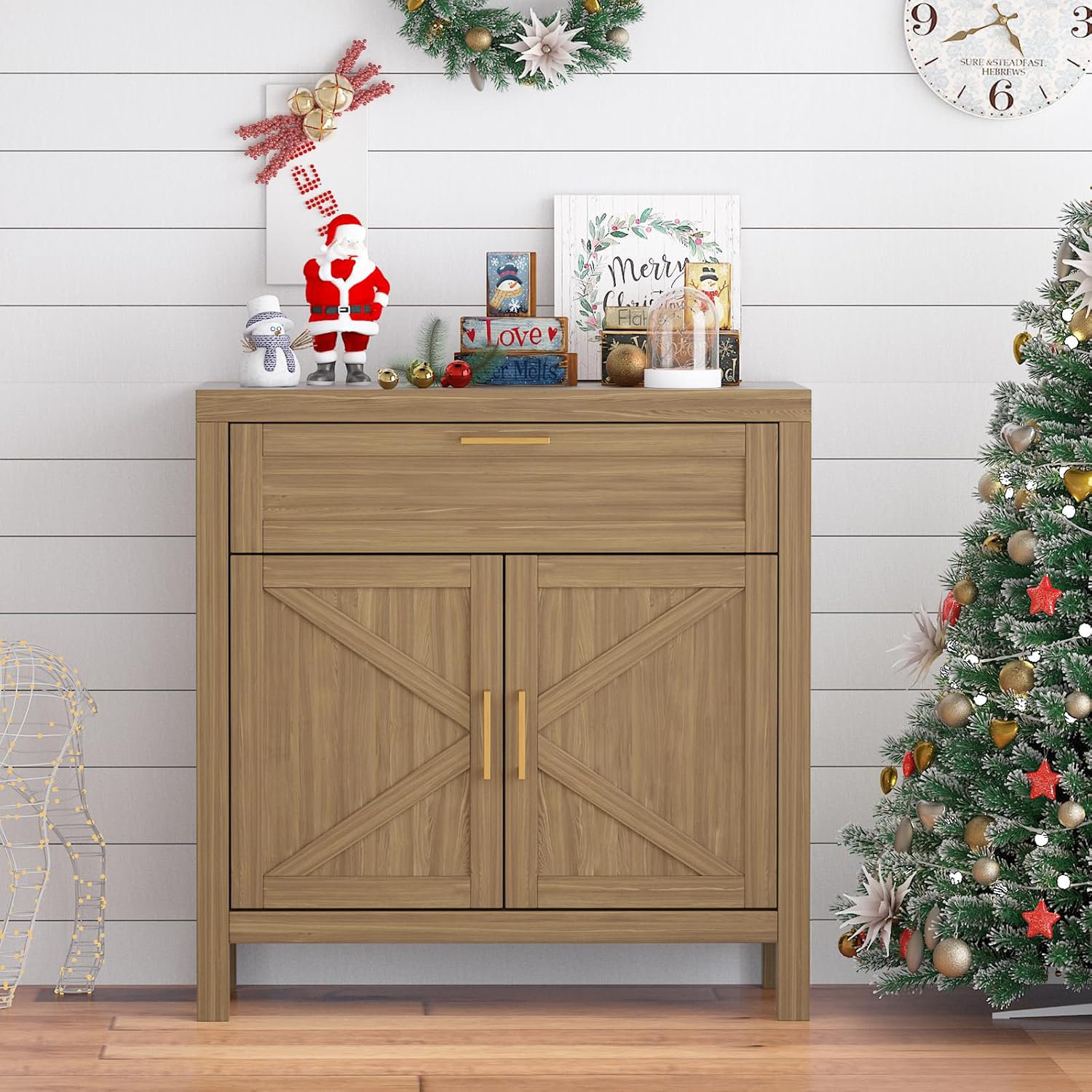 Gracie Oaks 34.3''Modern Buffet Cabinet with Storage, Console Cabinet with 1 Drawer & 2 Doors ...