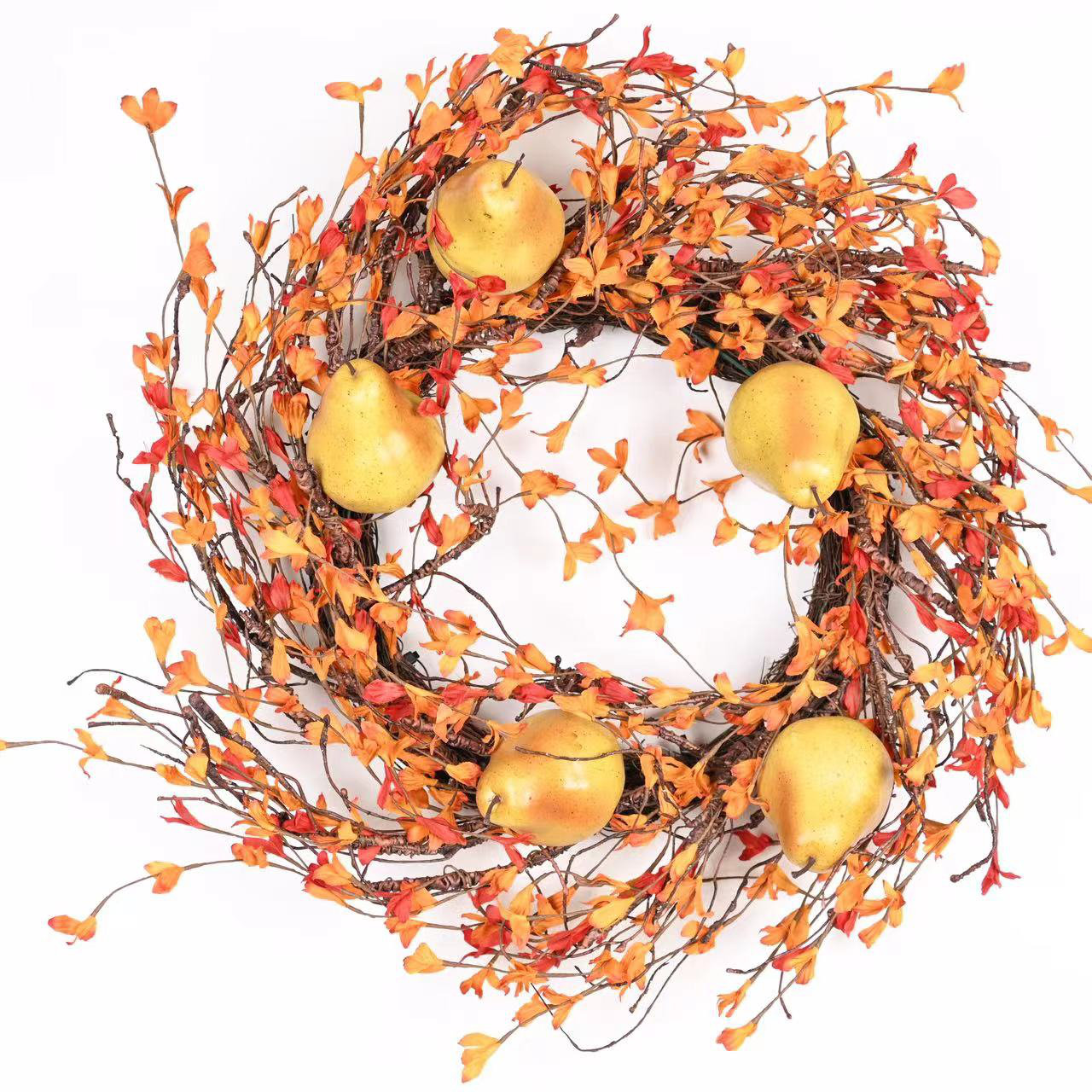 The Holiday Aisle® 26" Farmhouse Fall Autumn Twig Foliage Pear Fruits ...