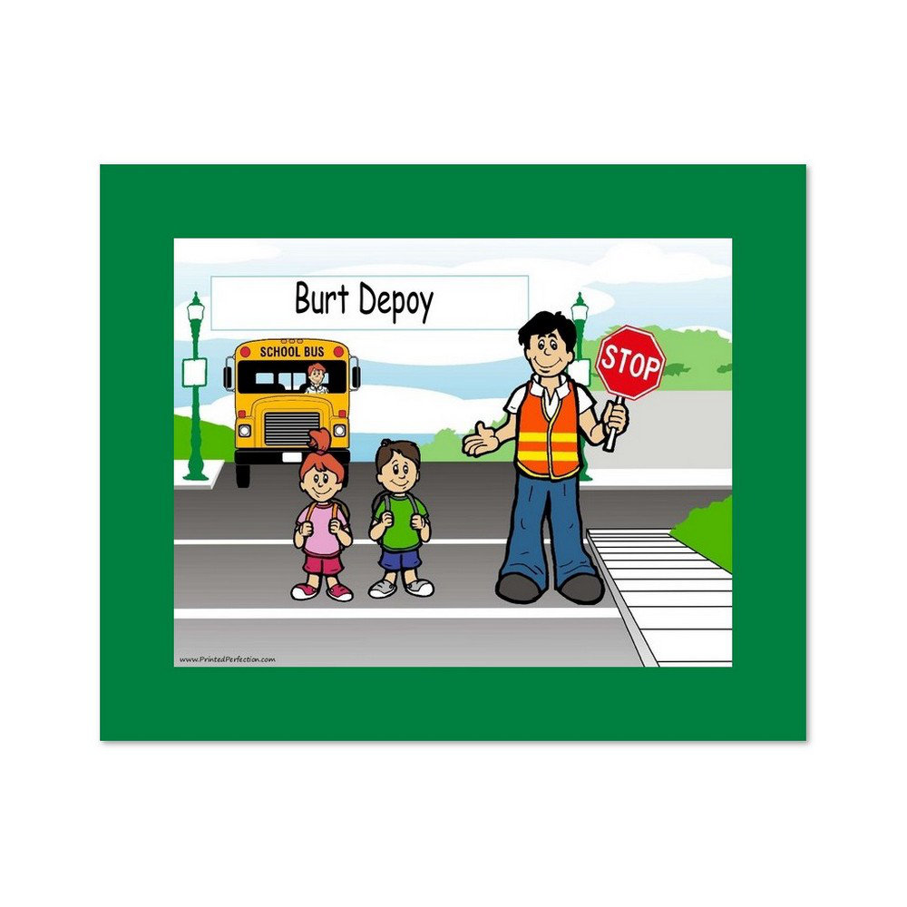Printed Perfection Personalized Crossing Guard - Male Caricature with a ...