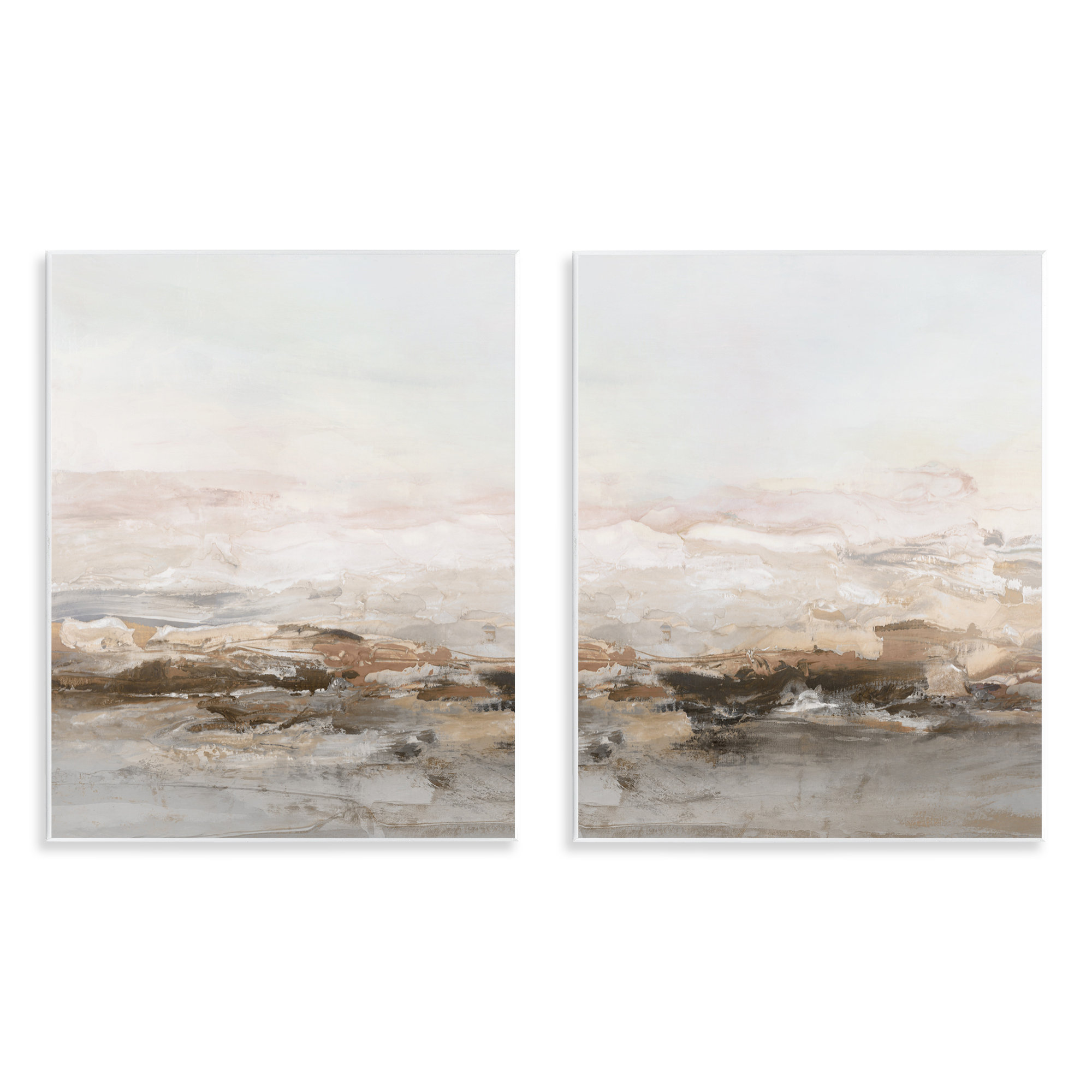 Bayou Breeze Muted Horizon Neutral Tones 2pc Wall Plaque Set, design by ...