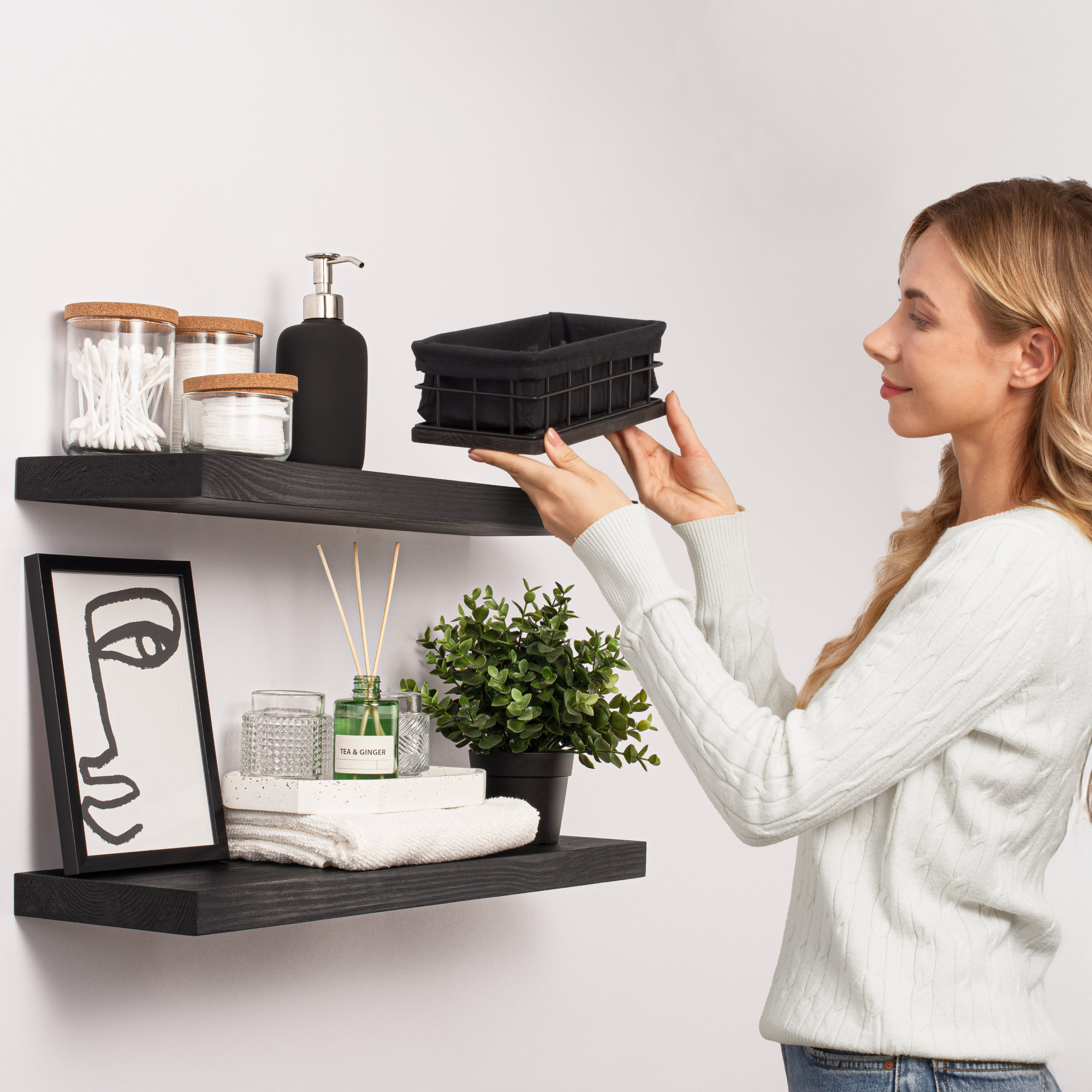 Baobab Workshop Solid Wood Floating Shelves, Wooden Shelves for Wall ...