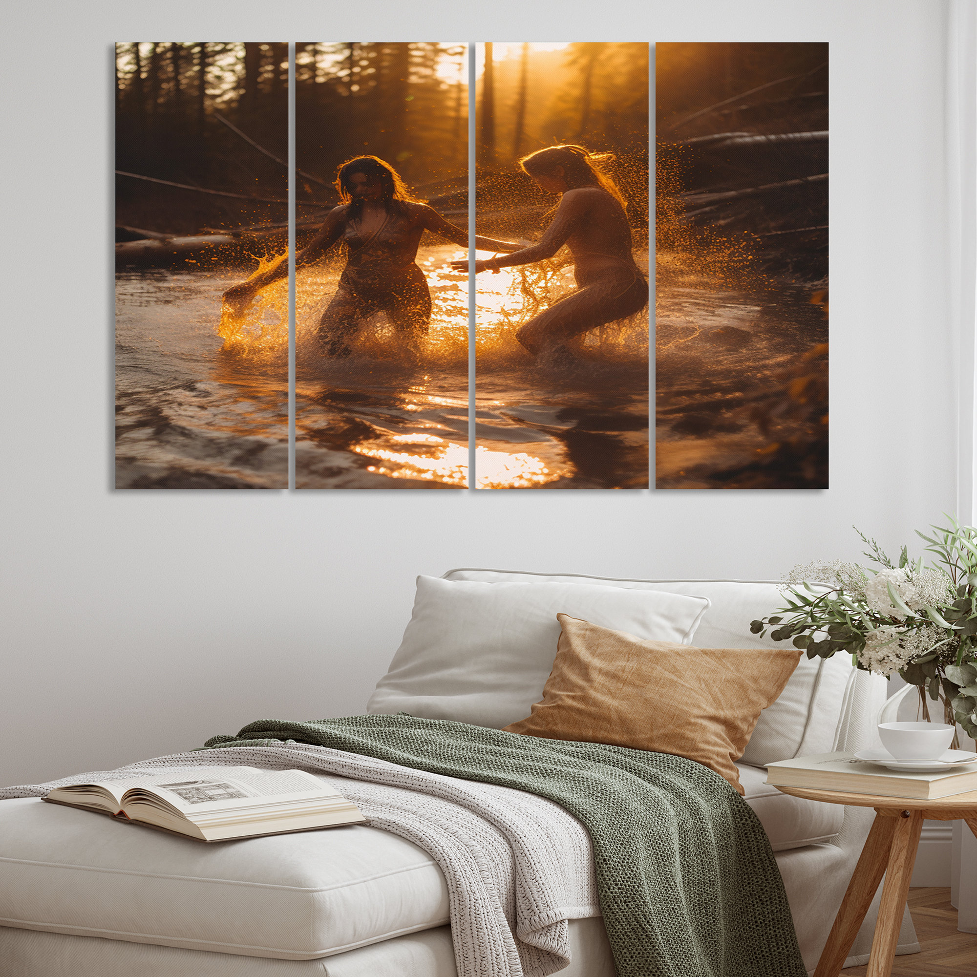 Millwood Pines Young Beautiful Goddesses Sunset River Bathing VII On ...