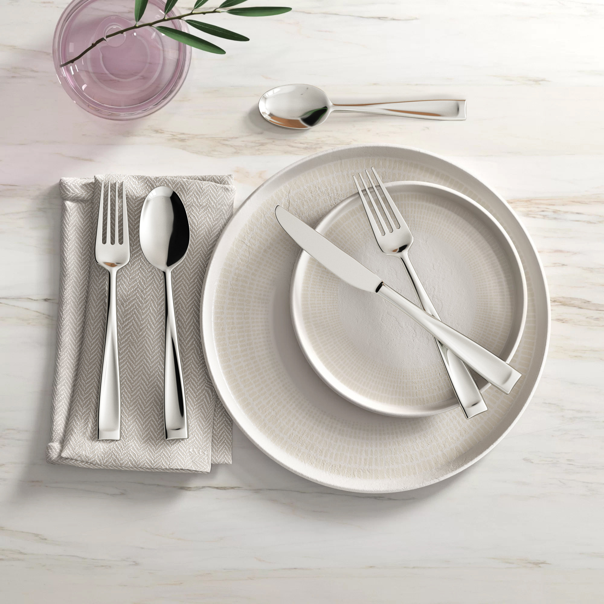 Oneida Moda Formal 65 Piece Stainless Steel Flatware Set & Reviews ...