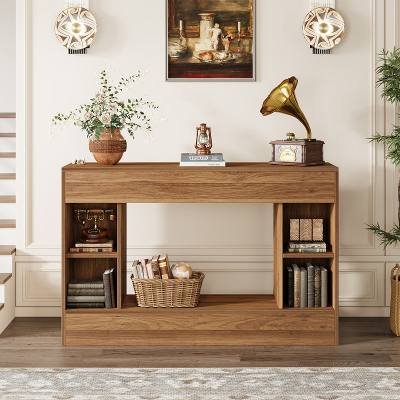 Millwood Pines Felomina 55'' Console Table with Storage Rustic for ...