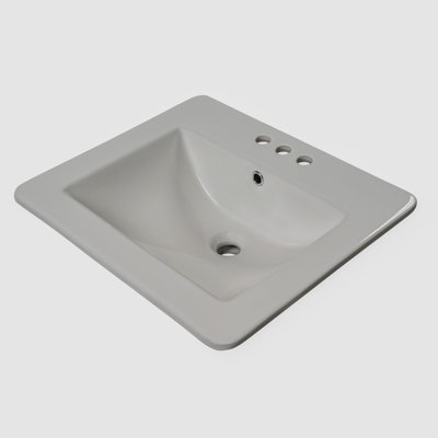 MSI White 21" X 18" Rectangle Porcelain Overmount Vanity Sink | Wayfair