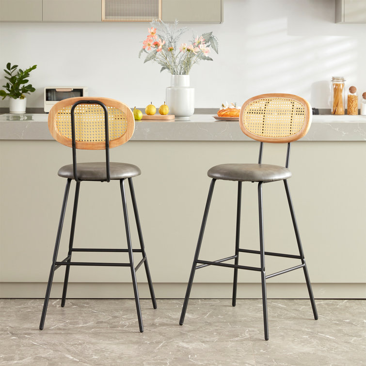 Sunon Upholstered 23.2'' Counter Stool with Metal Frame | Wayfair