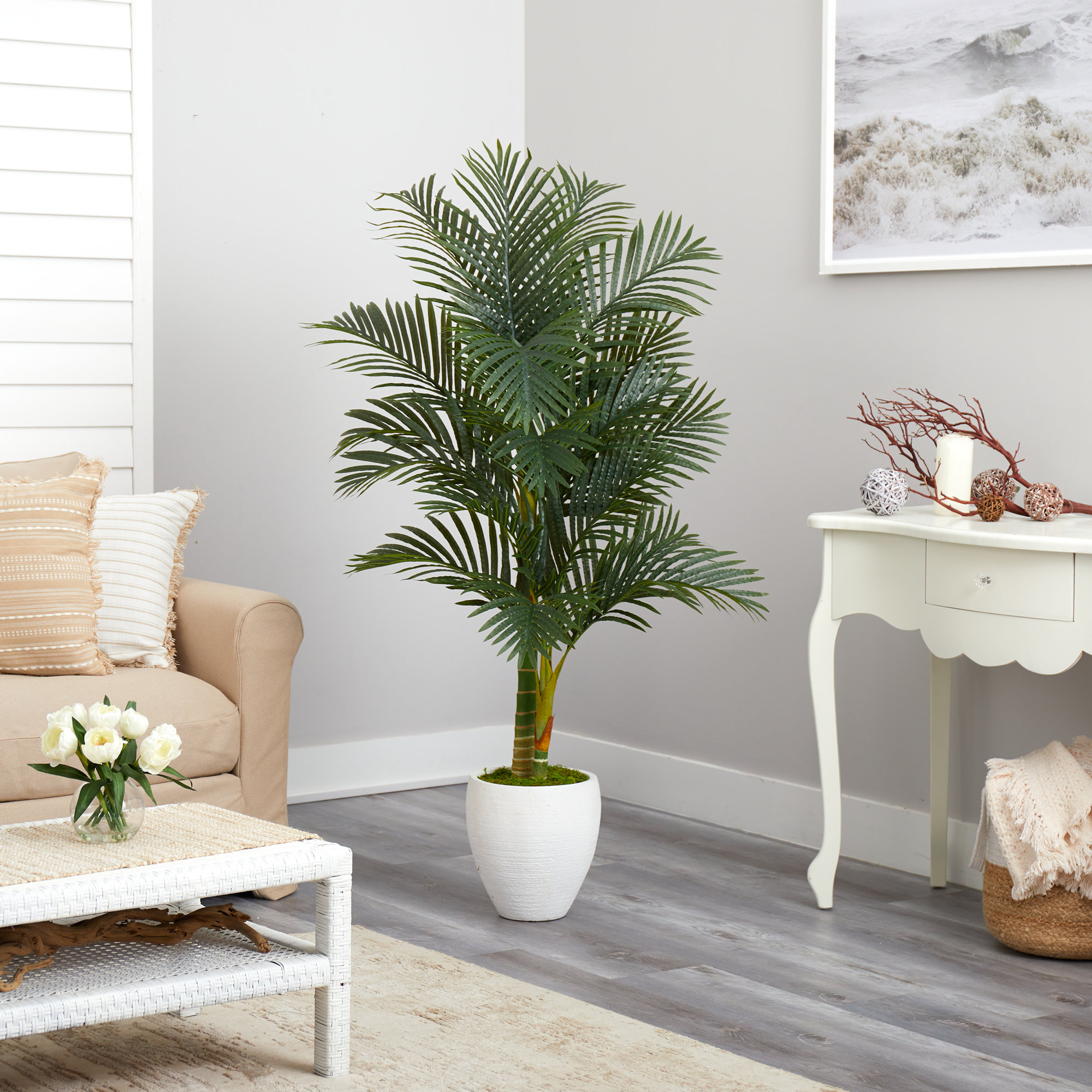 Primrue 60'' Faux Palm Tree in Clay Planter - Wayfair Canada