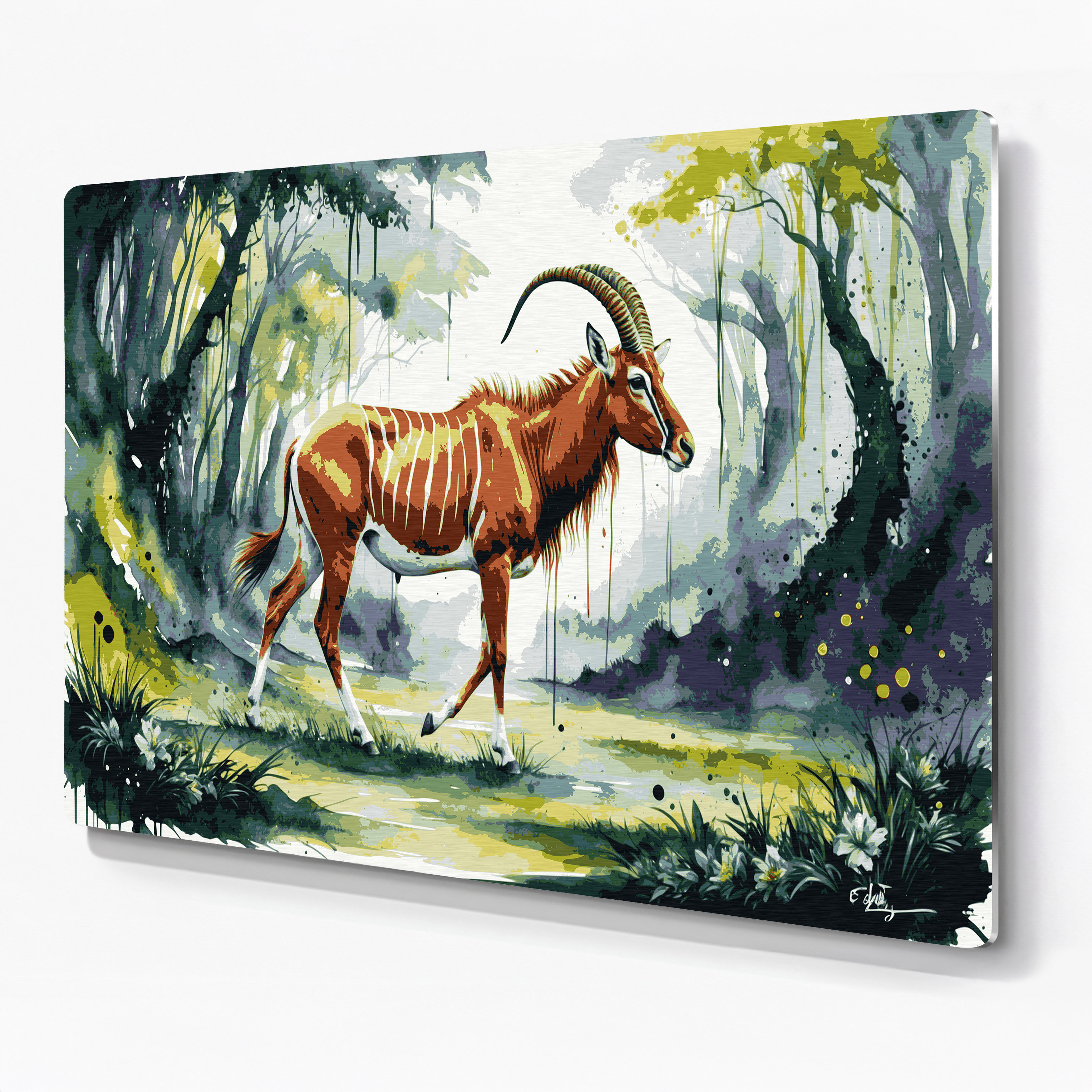 Hokku Designs Wildlife Bongo Beige Metal Wall Art | Wayfair