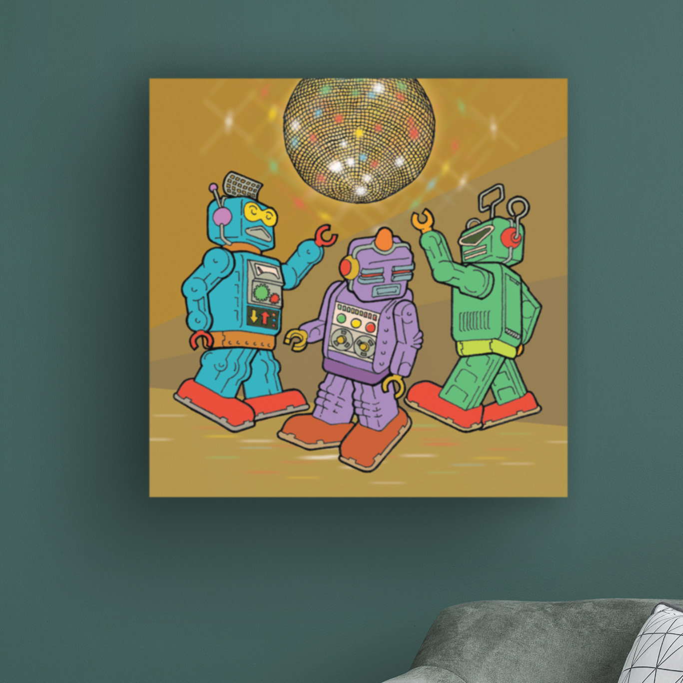 Zoomie Kids Boogie Bots by Duncan Wilson - Wrapped Canvas Graphic Art ...