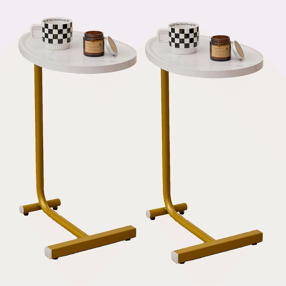 George Oliver 2-Pieces C-Shaped Side Table, Small Sofa Table For Small ...