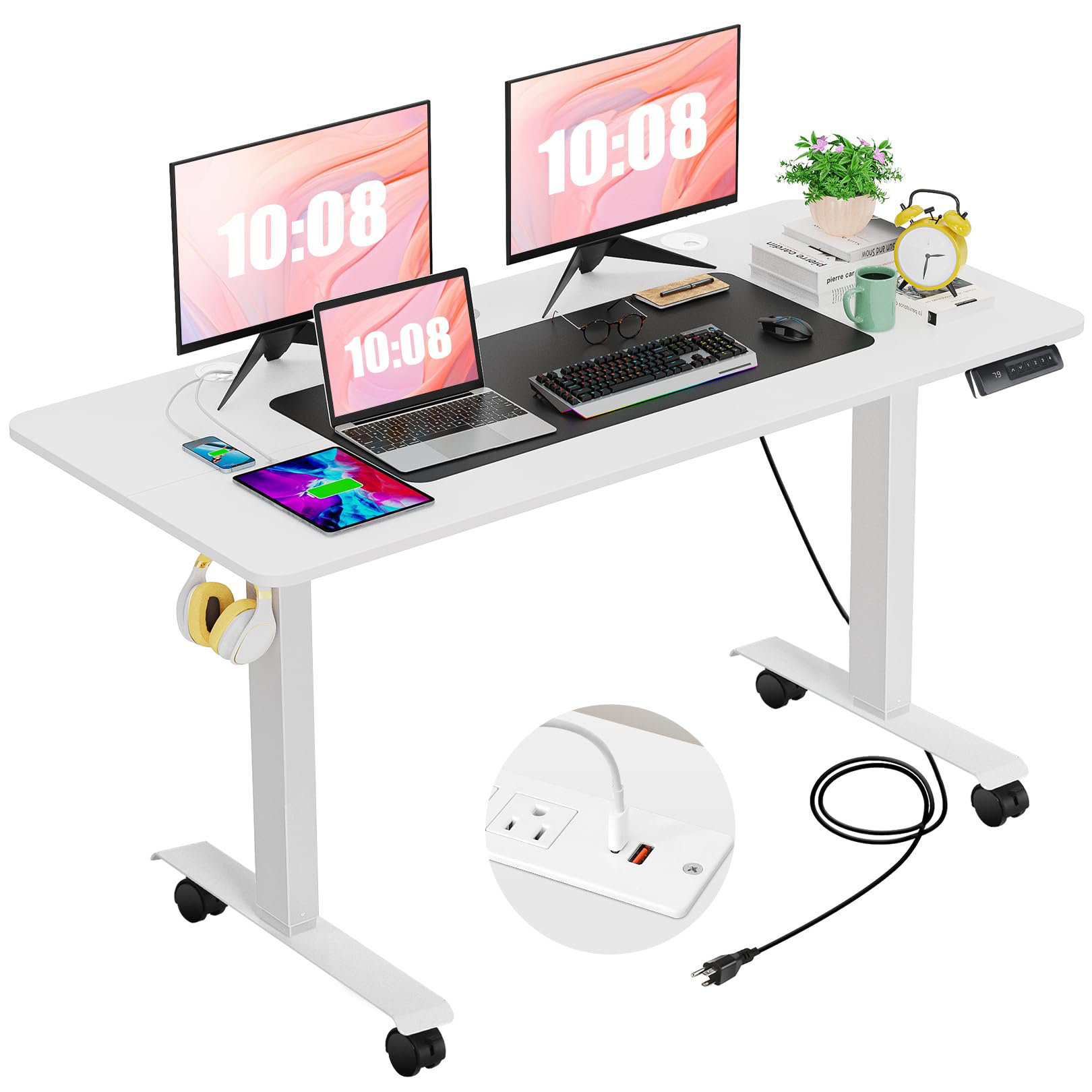 17 Stories Arillia Height Adjustable Standing Desk with Built-in ...