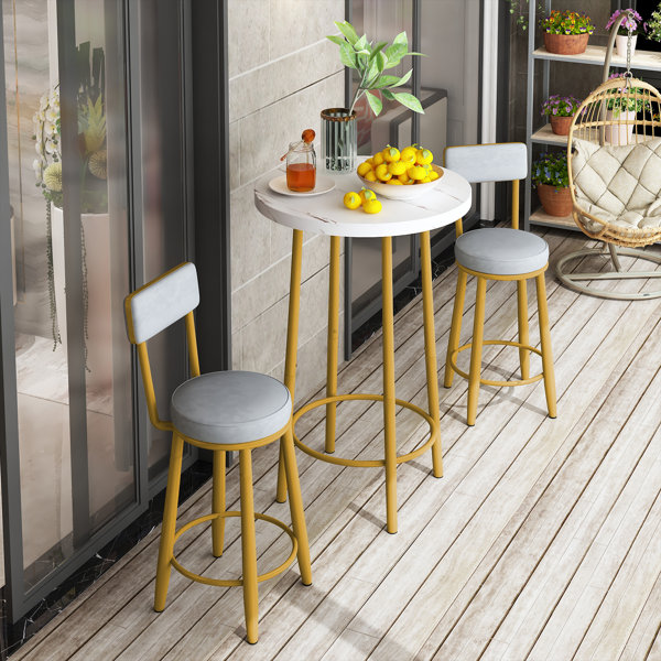 Mercer41 Jaymen 3 - Piece Faux Marble Top Dining Set & Reviews ...