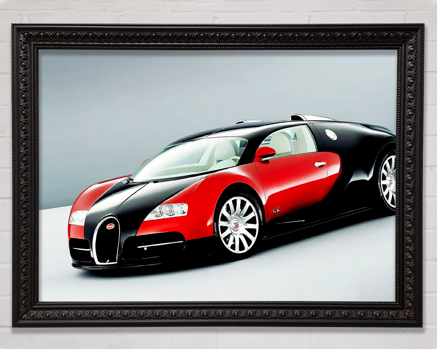 Bright Star Bugatti Veyron Red And Silver Side Profile - Single Picture ...