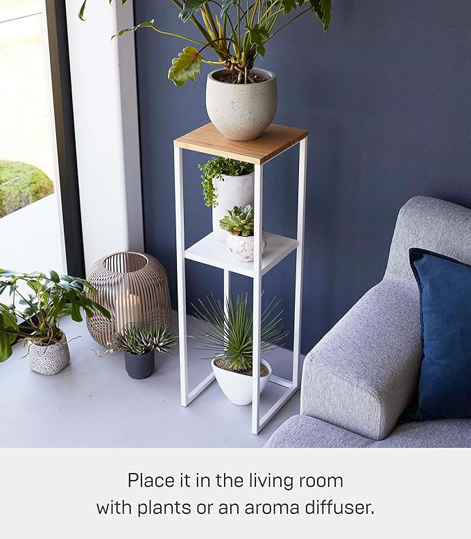 George Oliver Tower Two-Tier Display & Corner Storage Shelf, Entryway ...