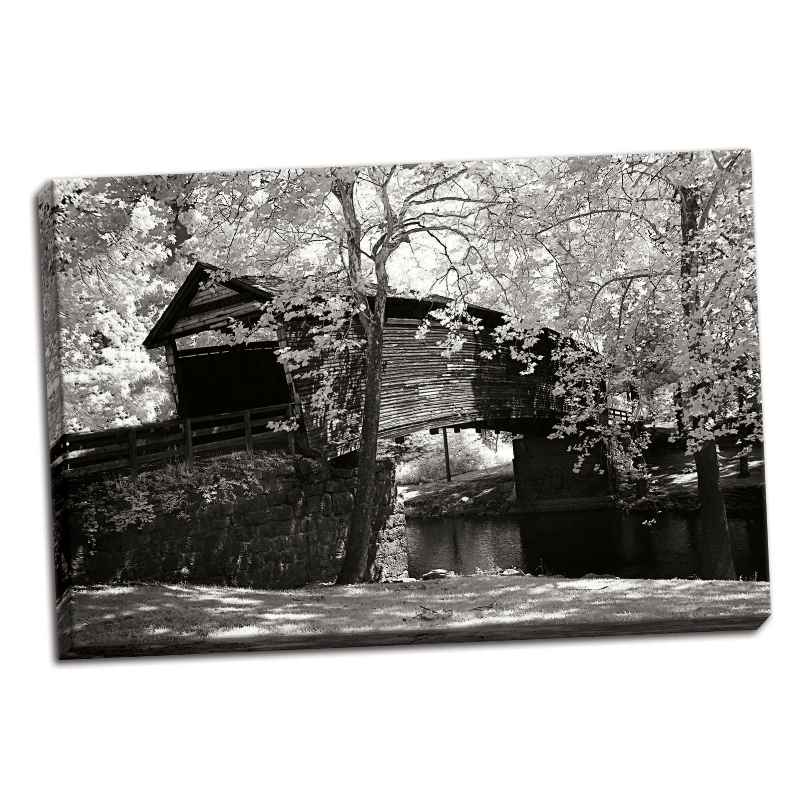 Millwood Pines 'Old Covered Bridge I' Photographic Print on Wrapped ...