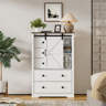 Gracie Oaks 5 Drawers Dresser, Farmhouse Modern Tall Dresser 5 Chest Of ...