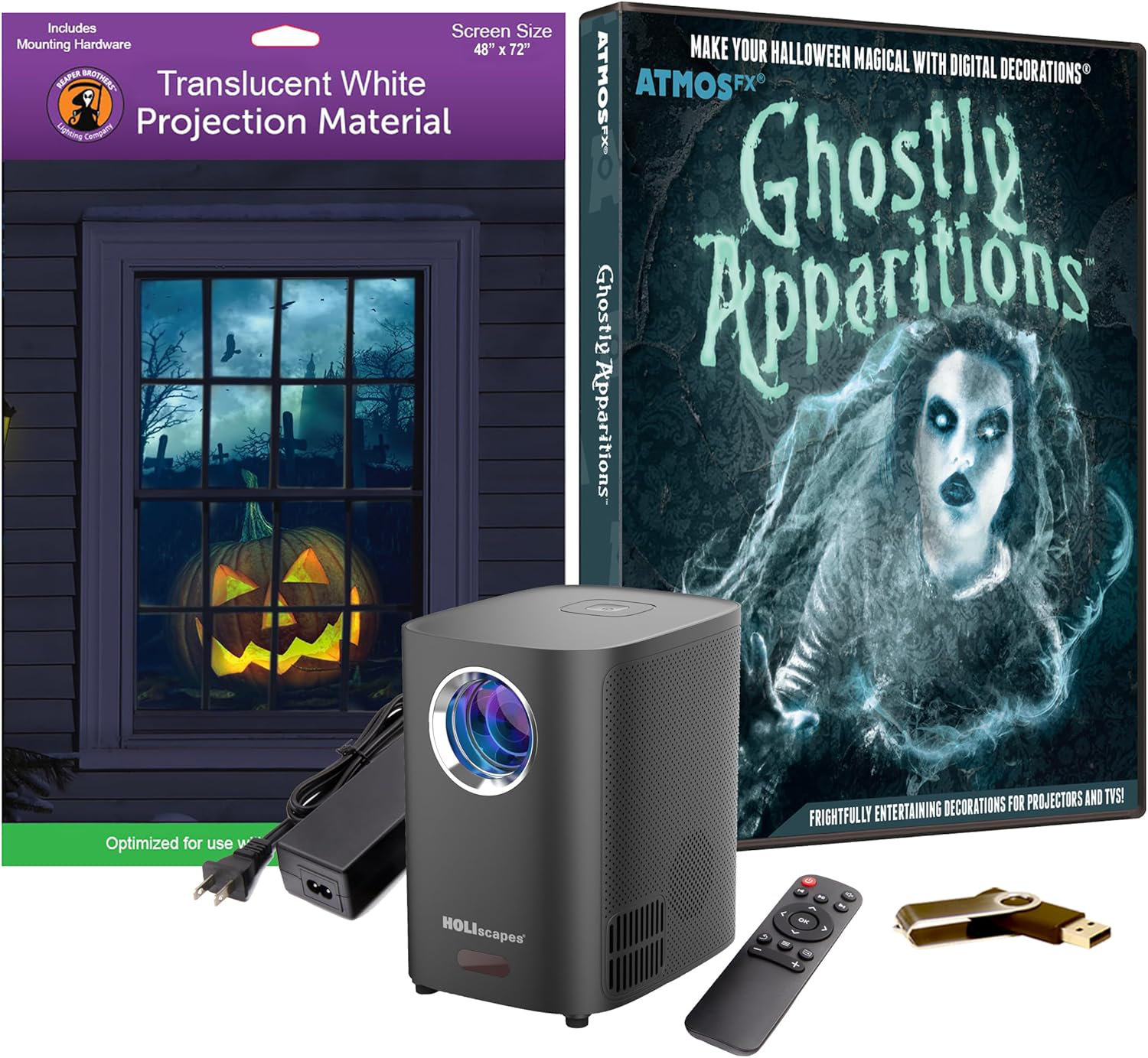Holiscapes USB Projector Kit - AtmosFx Ghostly Apparitions USB ...