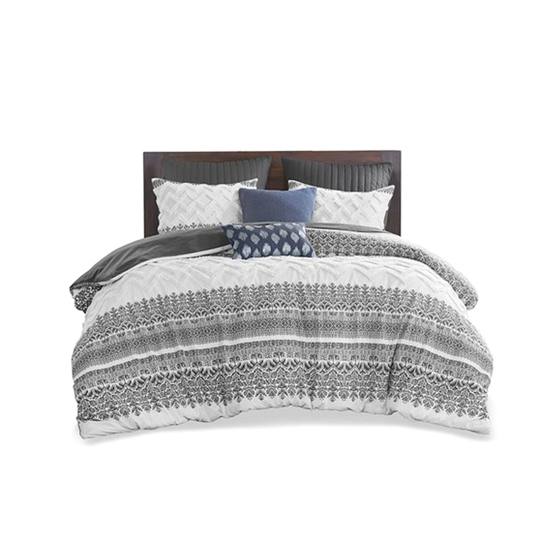 TUOXIN 3 Piece Duvet Cover , Chenille Cotton, Tufting, Chic, Button ...