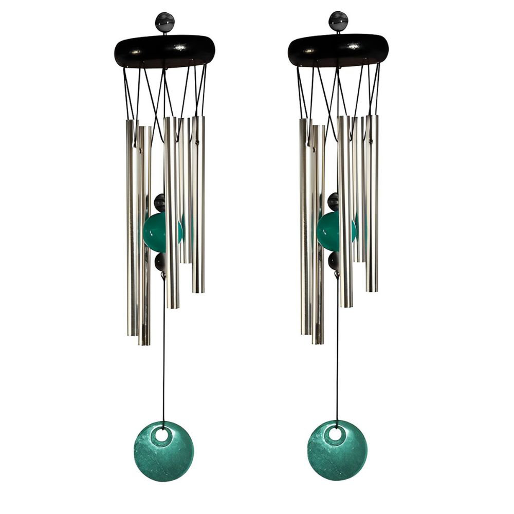 Arlmont & Co. 2-PC Gift Set ICE ARMOR 20" Long Wooden Top Geode Wind ...