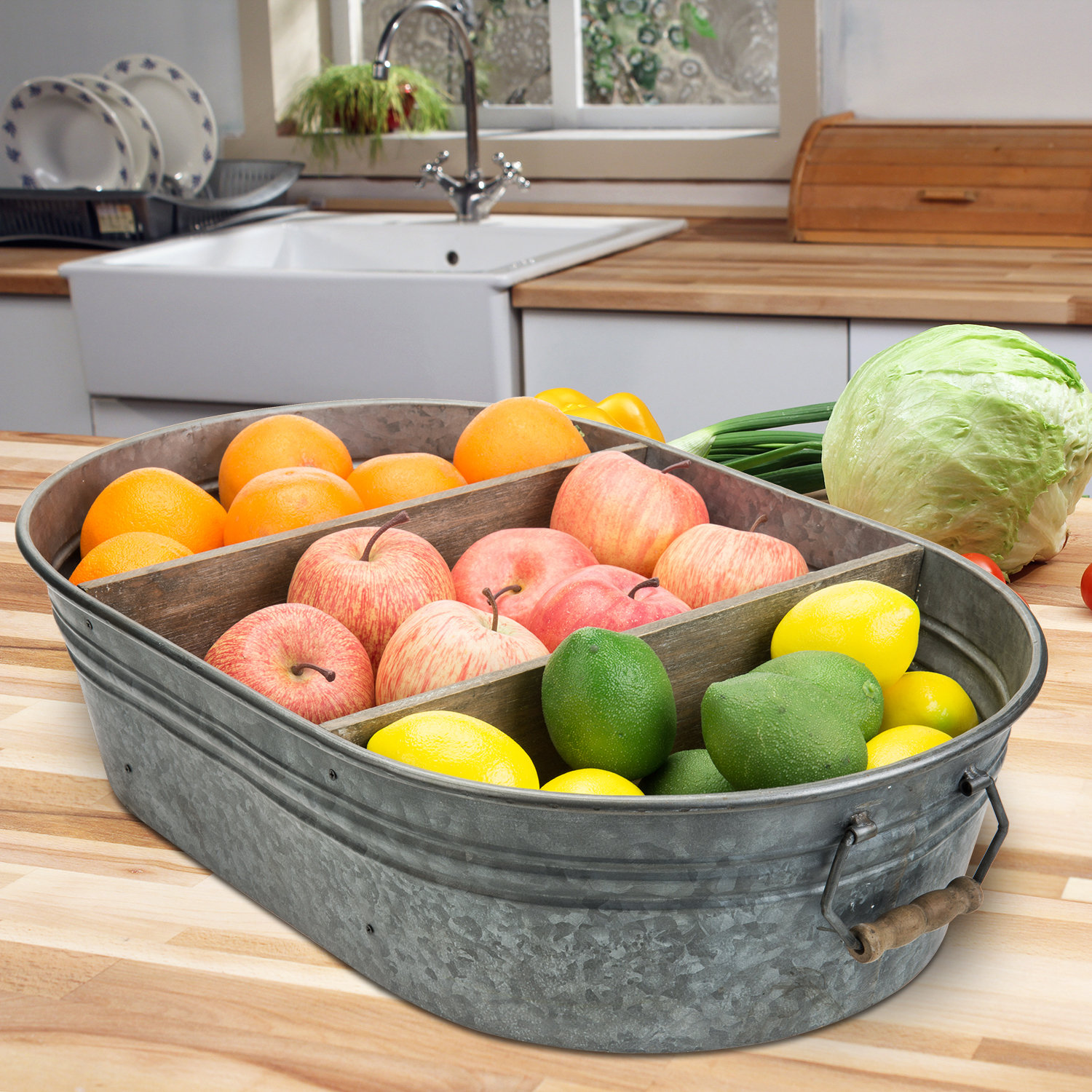 Gracie Oaks 2 Tier Galvanized Metal Storage Crate | Wayfair