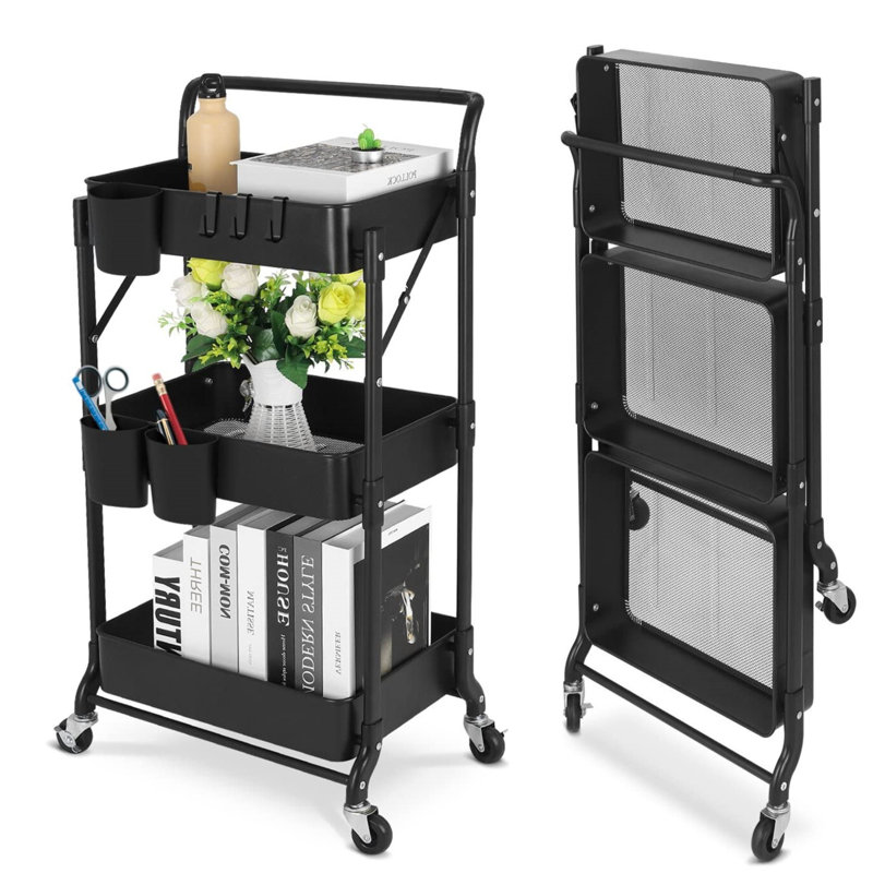 IFBECT 3 Tier Rolling Cart Metal Utility Cart | Wayfair