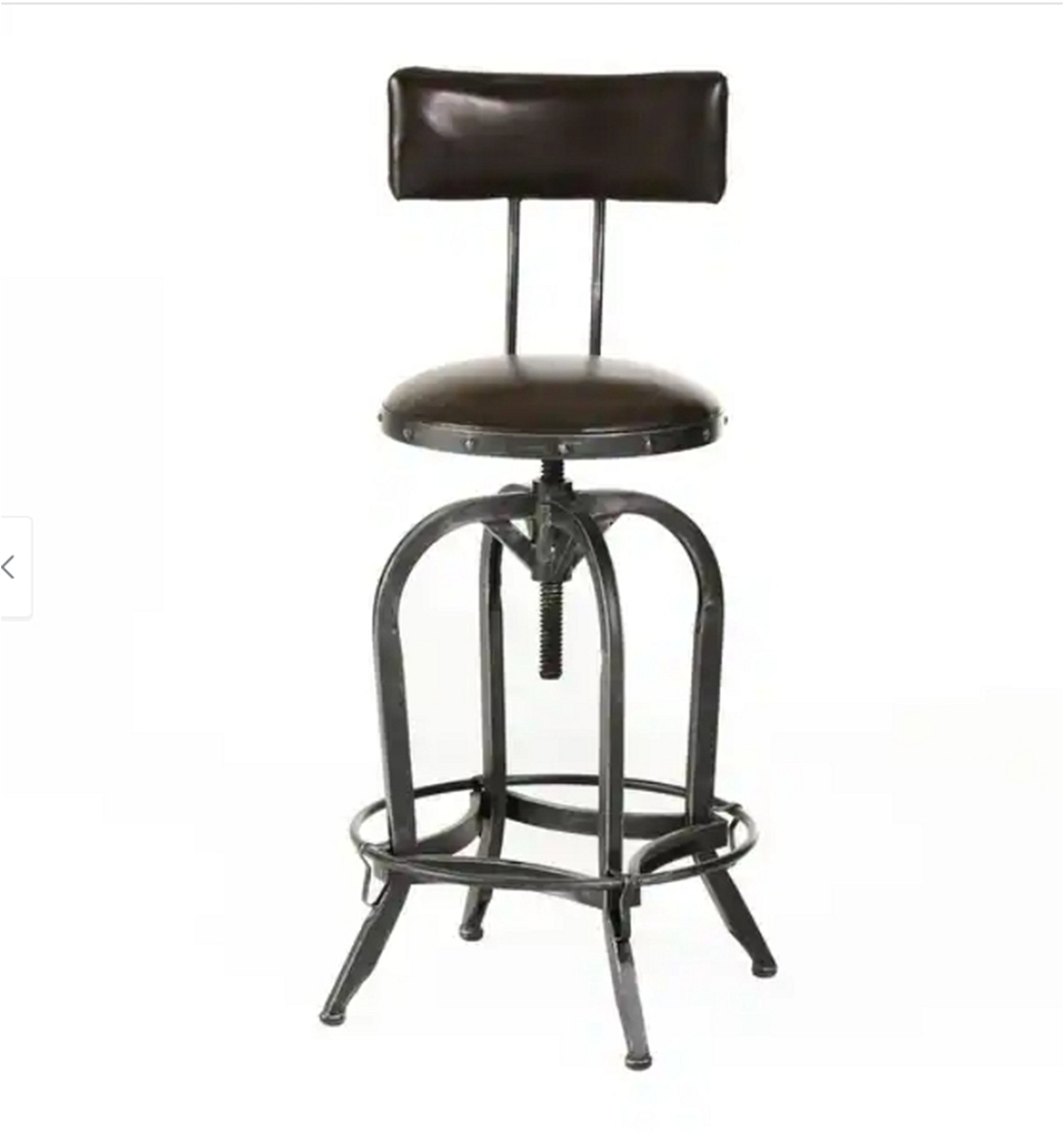 17 Stories Upholstered Adjustable Height Swivel Barstool | Wayfair