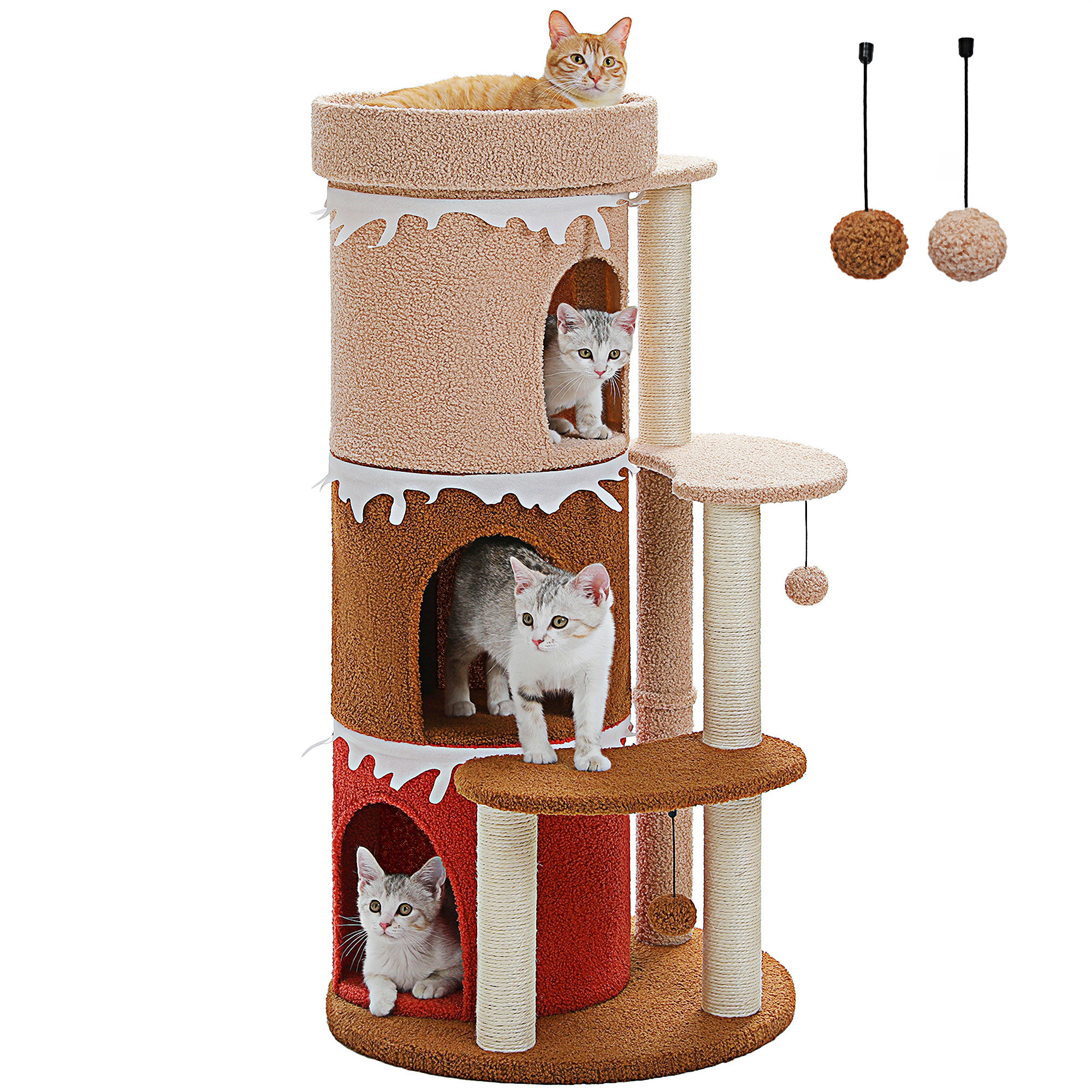 Archie & Oscar™ 43'' Cat Tree Cat Tower For Indoor Large Cats, Cat Bed ...