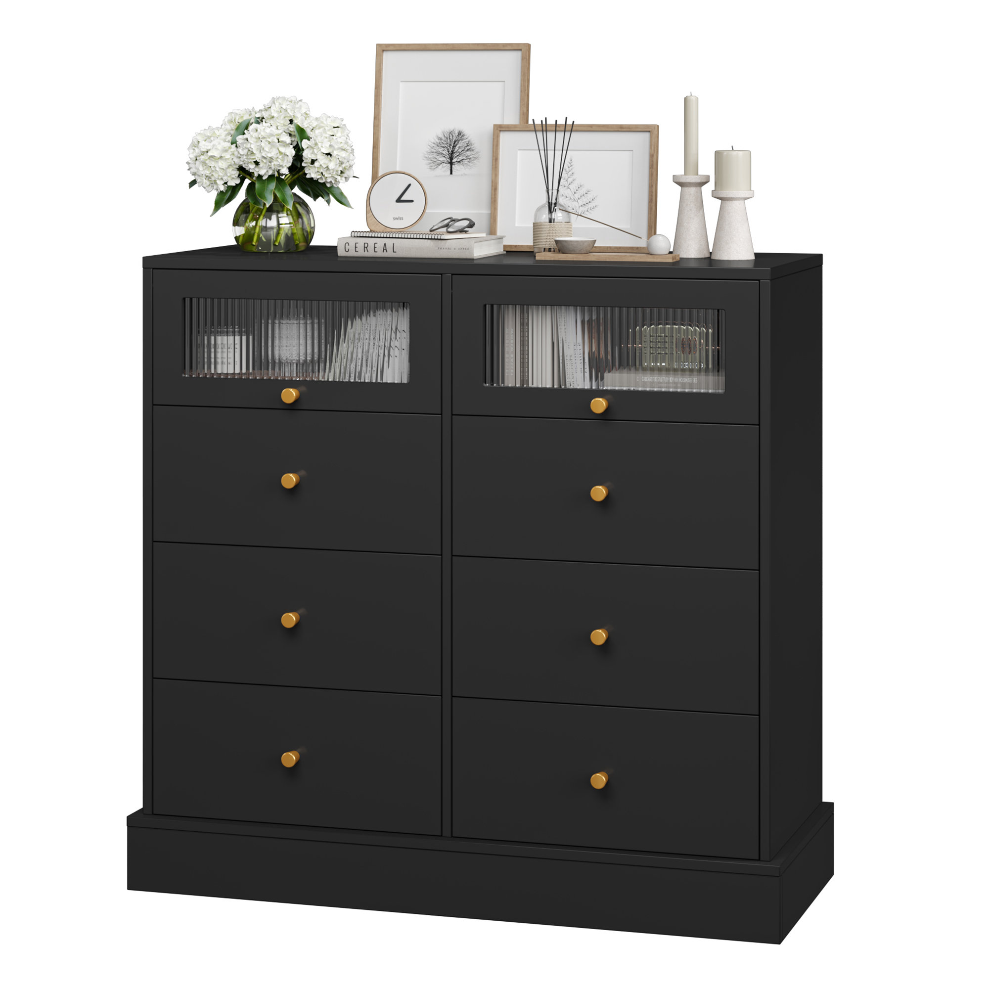 HOMECHO 6 - Drawer Dresser with 2 Flip-up Door Cabinets & Reviews ...