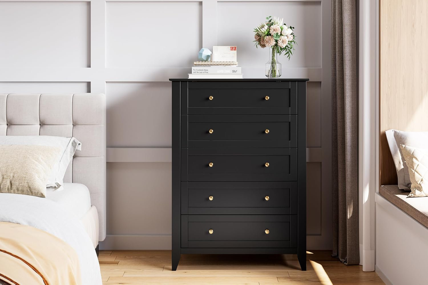 Lark Manor 5 Chest of Drawer Dresser, Modern Tall Nightstand with Deep ...