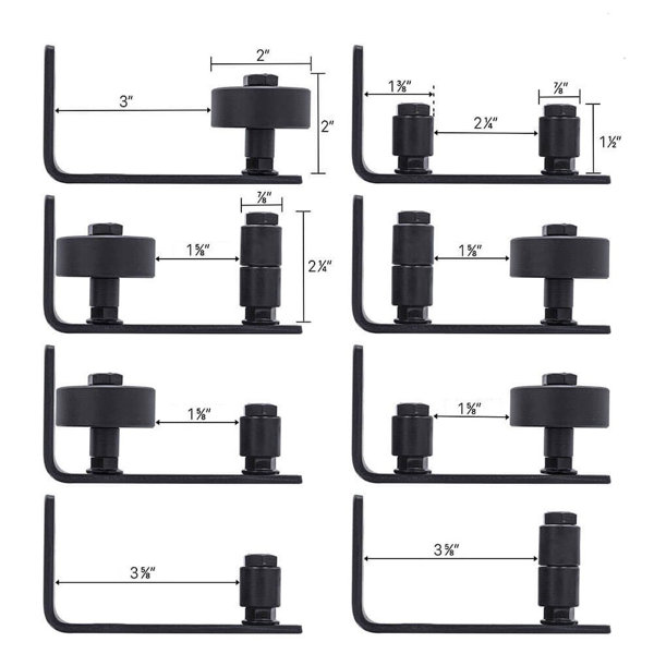 Lubann Paneled Metal Wood Finish Barn Door with Installation Hardware ...
