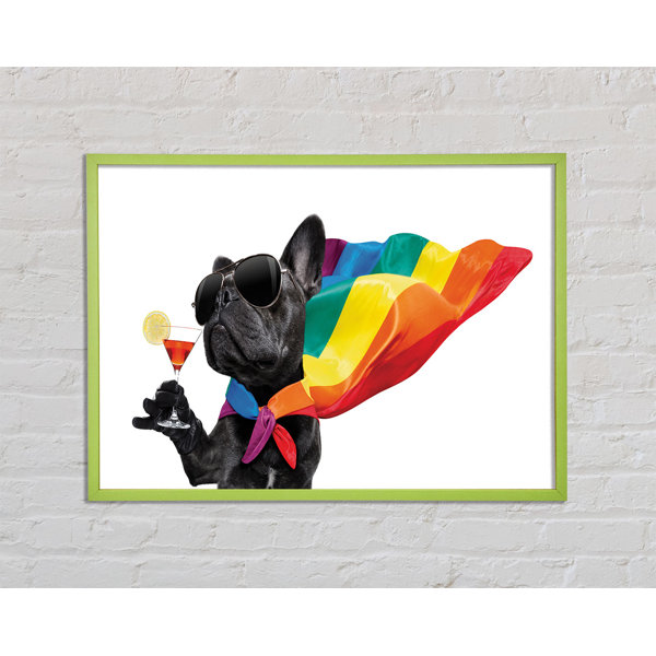Happy Larry Carielle French Bulldog Pride - Single Picture Frame Art ...