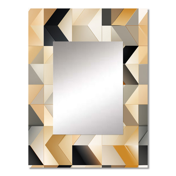 Dakota Fields Beige Minimalist Polygons Serenity - Geometric Mirror ...