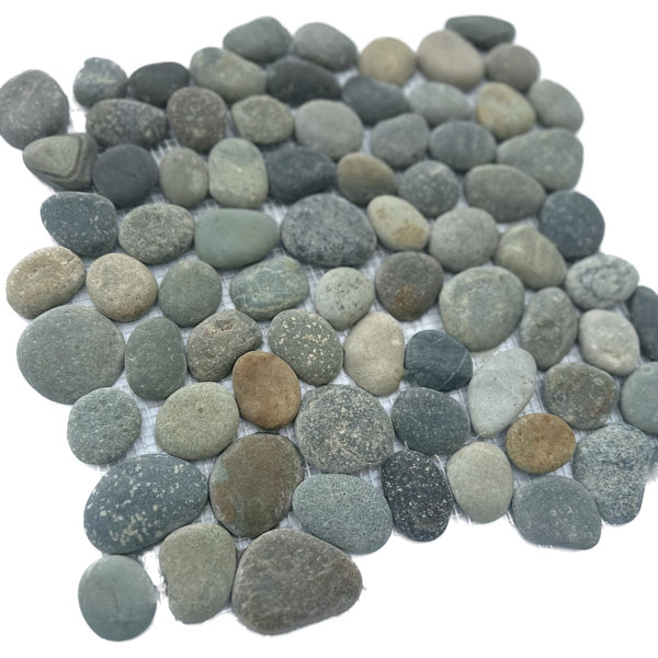 FuStone 12" x 12" Natural Stone Pebbles Mosaic Wall & Floor Tile ...