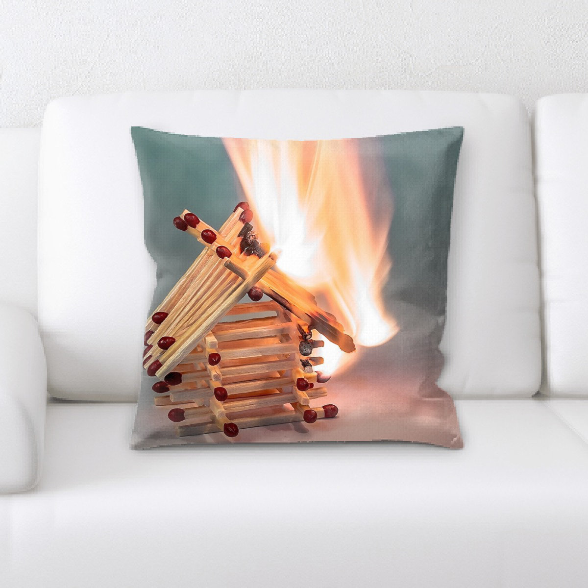 Ebern Designs Larsen Fire Throw Pillow | Wayfair