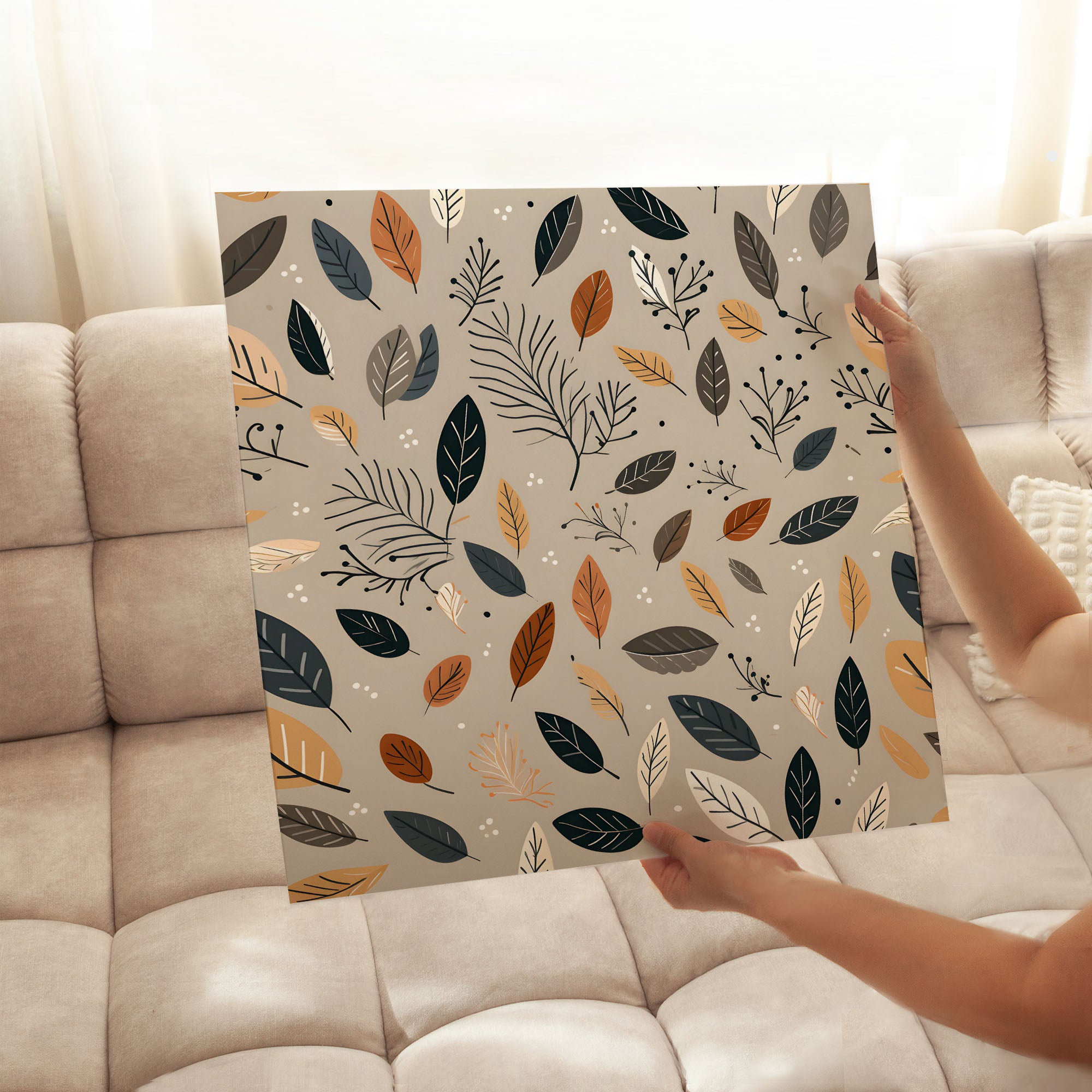 The Holiday Aisle® Holiday Fall Botanical Leaves I Cottage Unframed Art ...