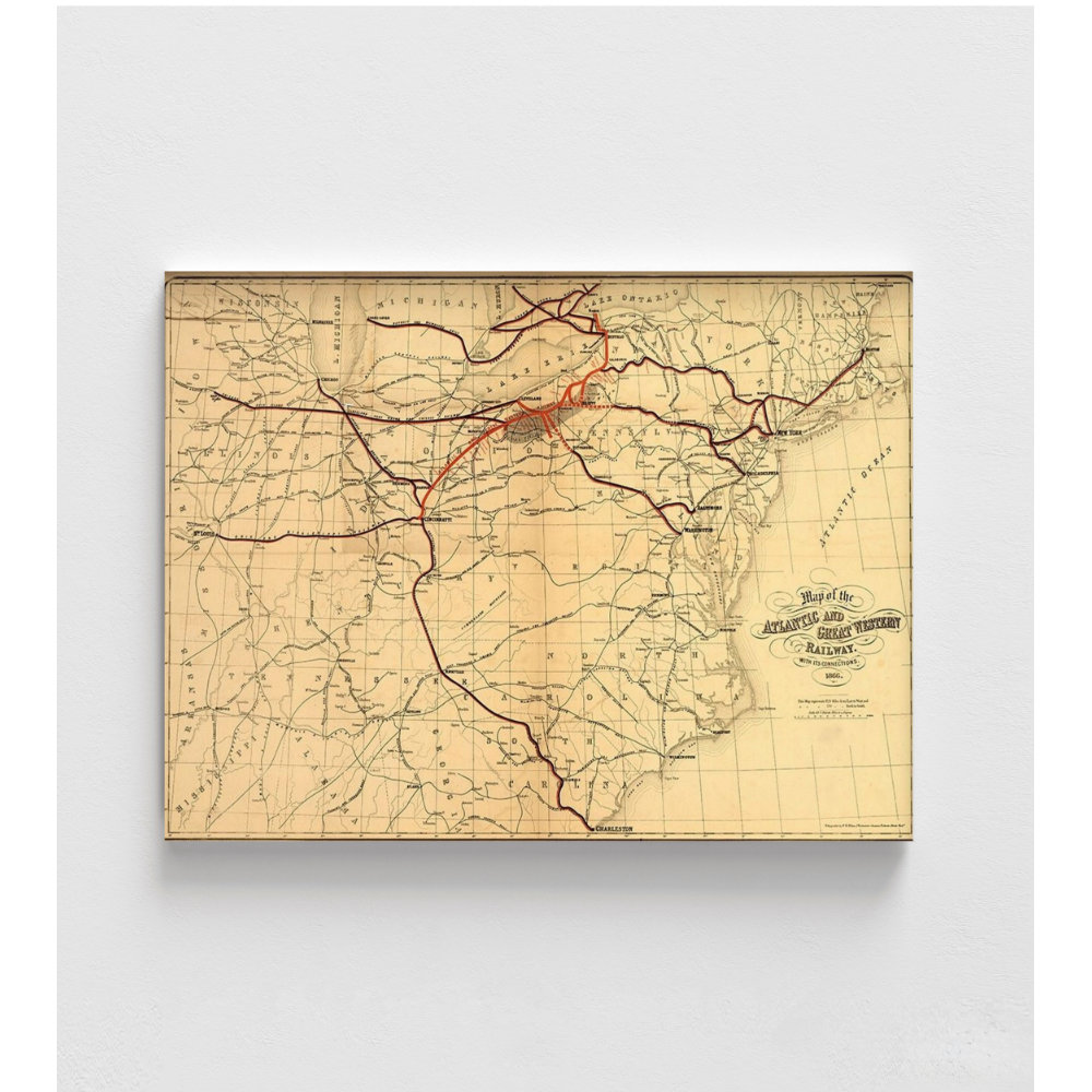 WeFrameArt Atlantic And Great Western Railway, Railroad Routes Poster ...