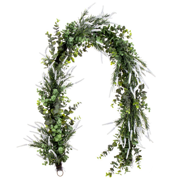 Primrue 6' Green Artificial Rosemary and Eucalyptus Garland & Reviews ...