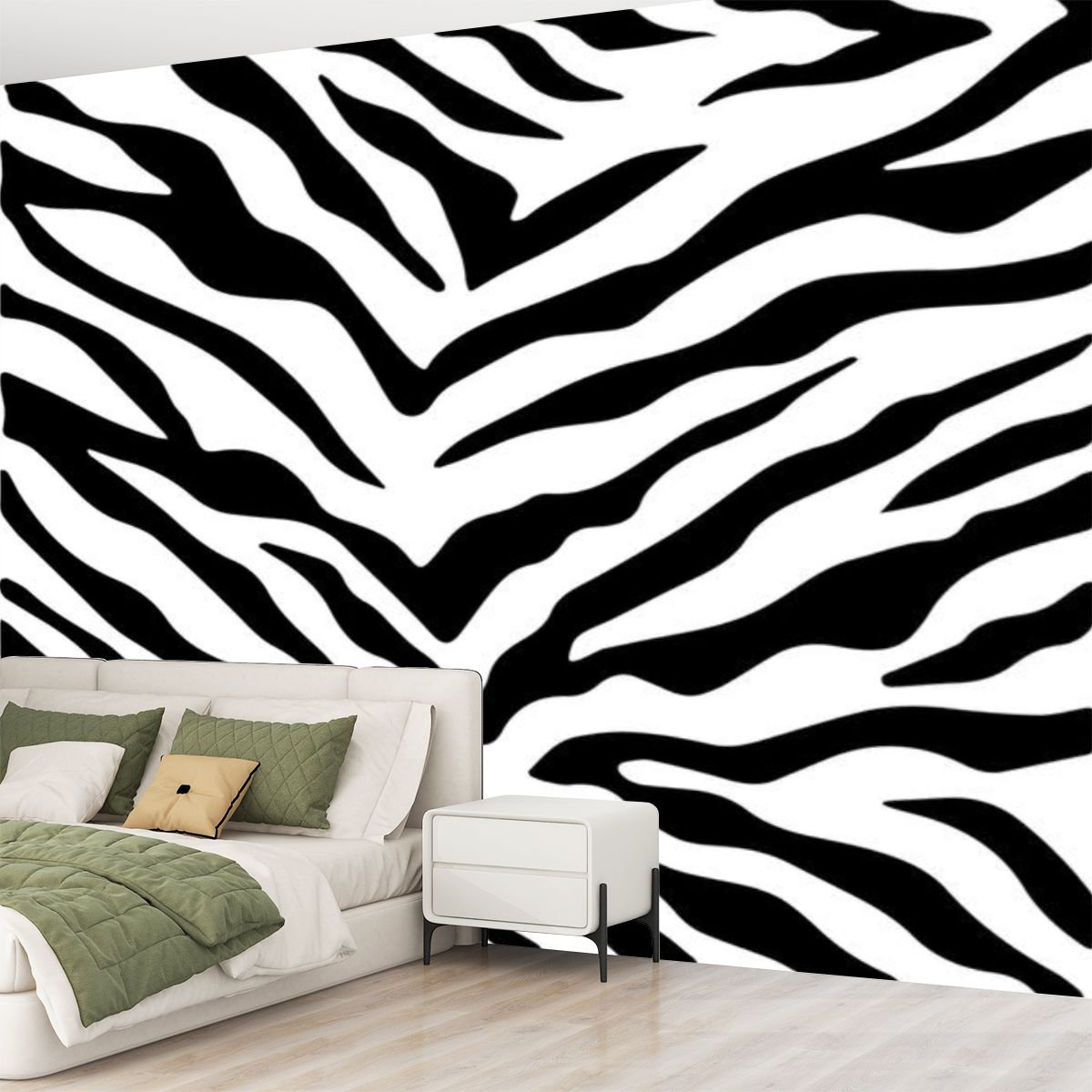 Mercer41 Peel and Stick Canvas Wallpaper Wall Mural Zebra skin stripes ...