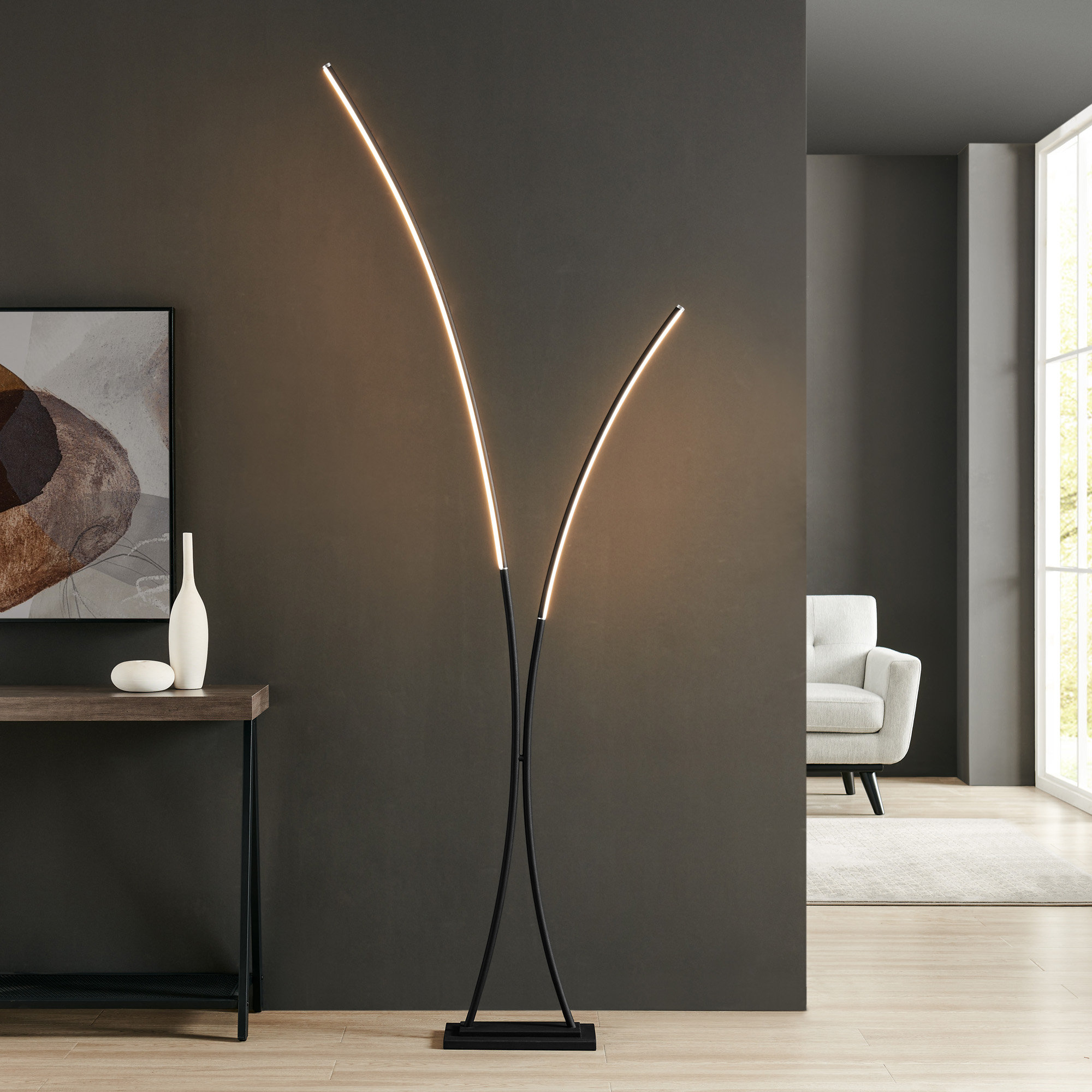 Wade Logan® Bilbey 85'' LED Arched/Arc Floor Lamp & Reviews | Wayfair