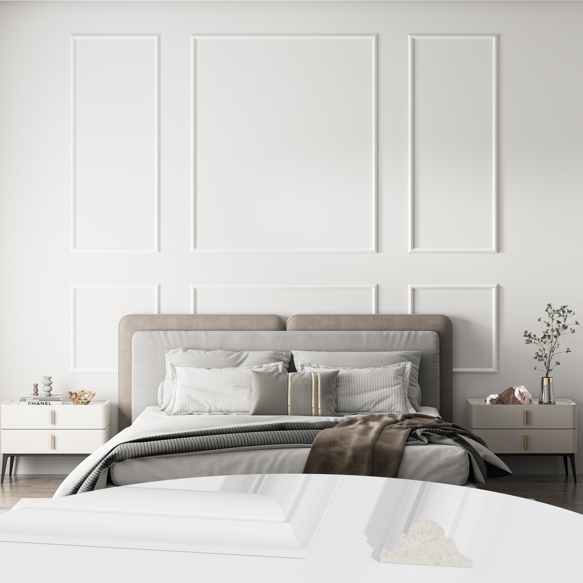 THLYNSAM 6-Frame Wall Moulding Kit, Prefabricated Decorative Moulded ...