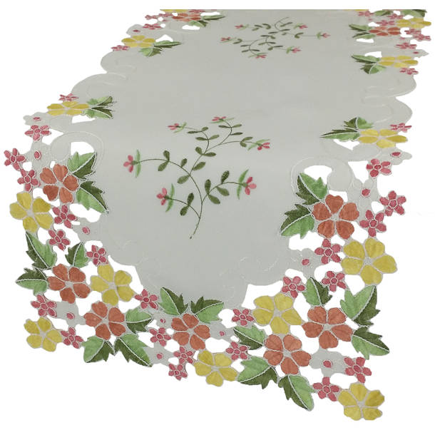 August Grove® Magdalena Oval Floral Polyester Table Runner & Reviews ...