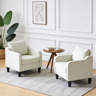 George Oliver Mid-Century Modern Accent Chair, Linen Upholstered ...