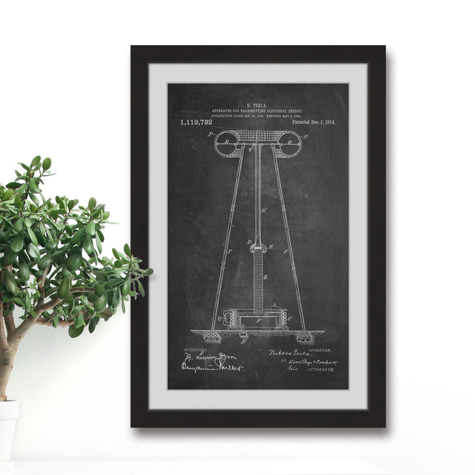 Marmont Hill 'Tesla Coil 1914 Chalk' by Steve King Framed Painting ...