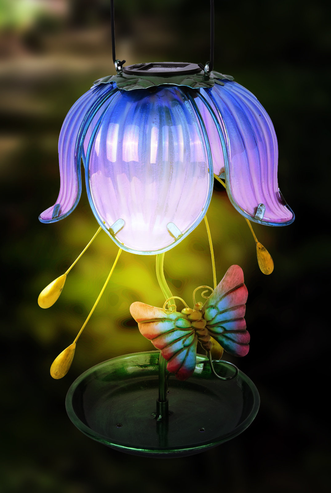 Red Barrel Studio® Luisa Hanging Solar Decorative Bird Feeder | Wayfair